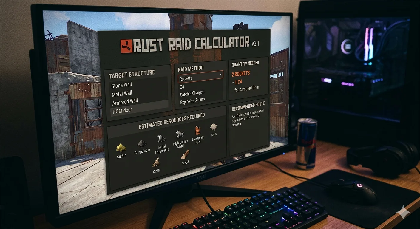 Rust Raid Calculator - Plan Your Base Raids